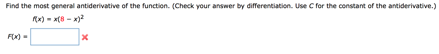 Solved Find The Most General Antiderivative Of The Function