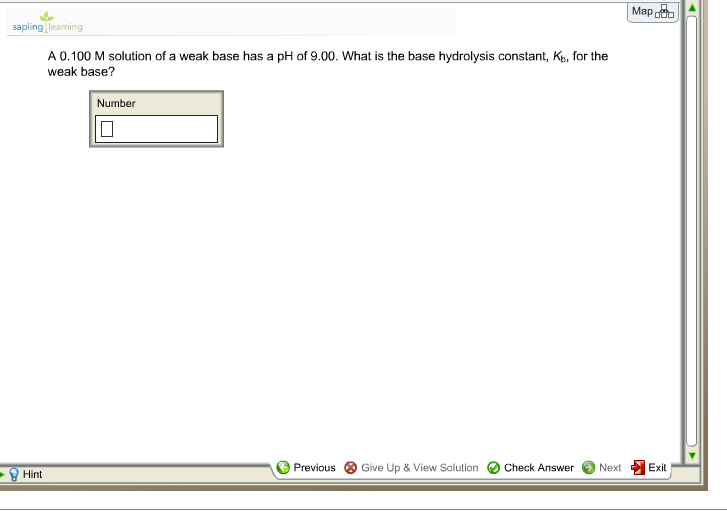 Solved Map pling A 0.100 M solution of a weak base has a ph | Chegg.com