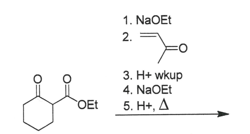 Solved 1. NaOEt 2. 3. H+ wkup 4. NaOEt 5. H+, ? OEt | Chegg.com