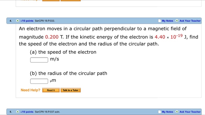Solved An electron moves in a circular path perpendicular to | Chegg.com