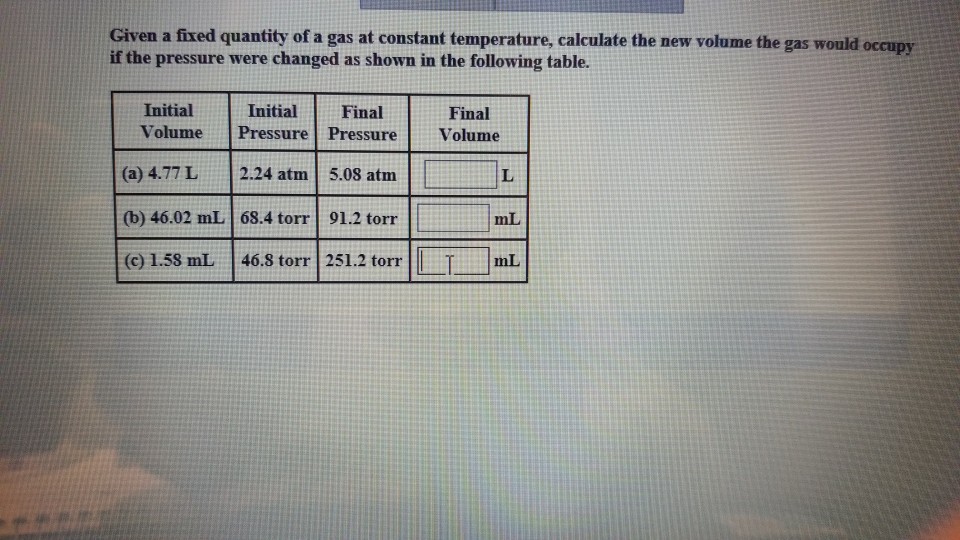 Solved Given a fixed quantity of a gas at constant | Chegg.com