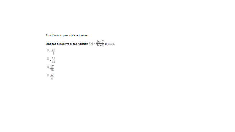 Solved Provide An Appropriate Response Find The Derivative