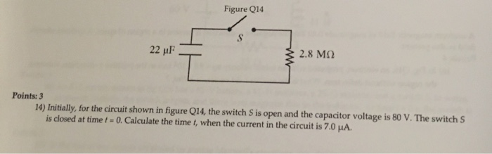 Solved Initially, for the circuit shown in figure Q14, the | Chegg.com