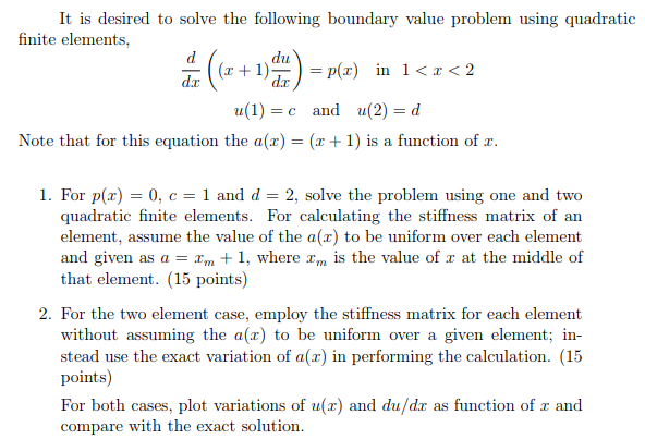 It is desired to solve the following boundary value | Chegg.com