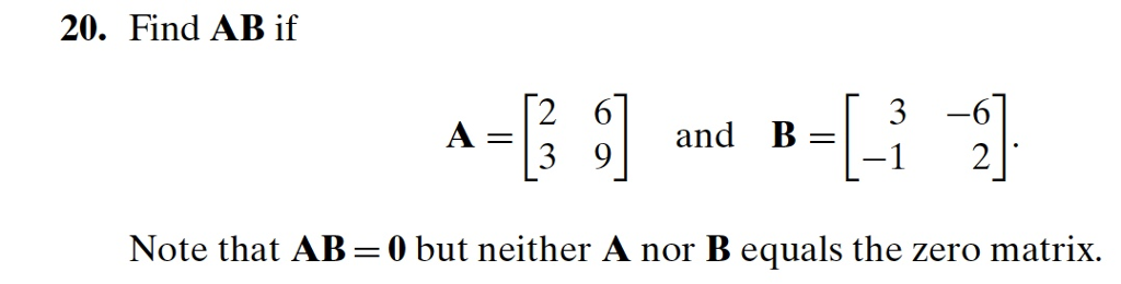 Solved Find AB and CB if ... (see photo) Note that AB = 0 | Chegg.com