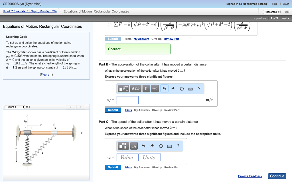 Solved To set up and solve the equations of motion using | Chegg.com