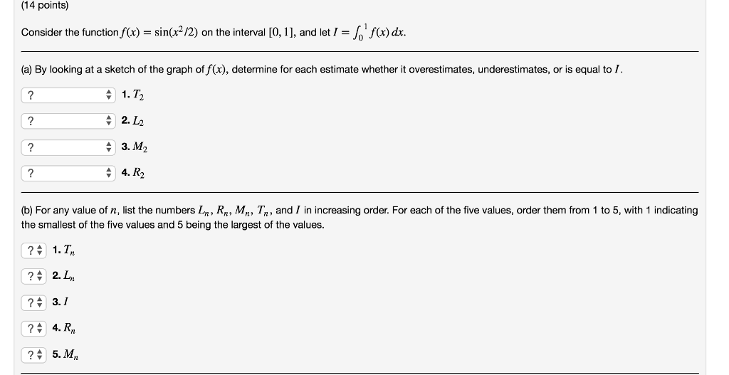 Solved points) (14 Consider the function f(x)-sin(x2/2) on | Chegg.com