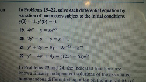Solved In Problems 19-22, solve each differential equation | Chegg.com