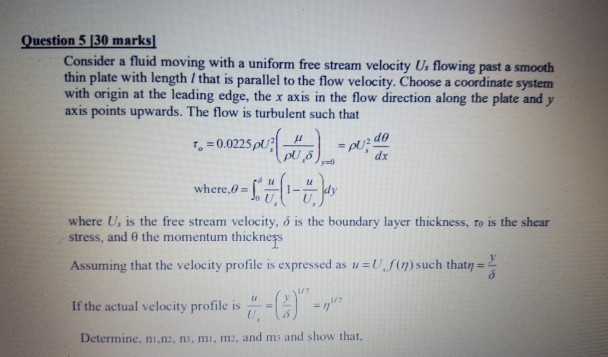 Solved Question 5 130 marks Consider a fluid moving with a | Chegg.com