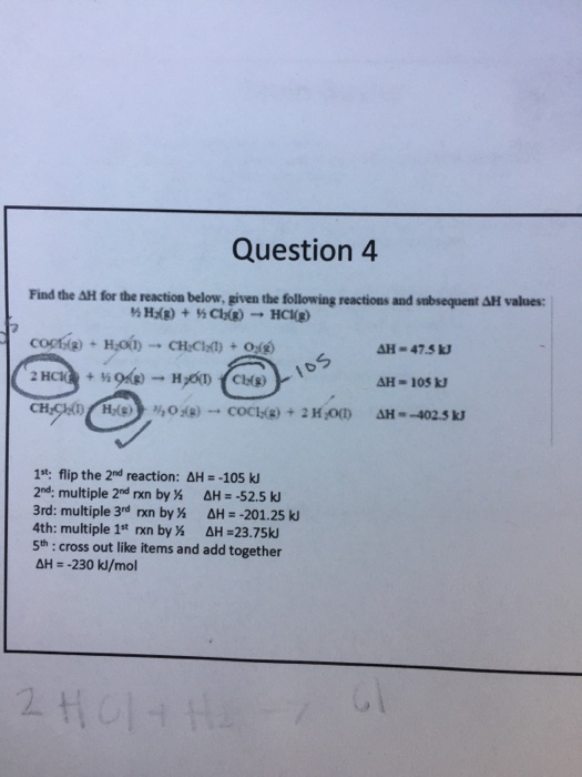 Solved Find the Delta H for the reaction below, given the | Chegg.com