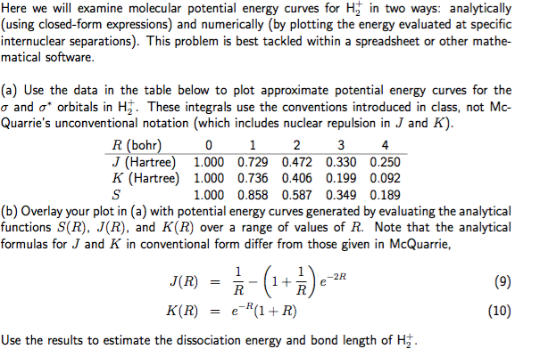 Here we will examine molecular potential energy | Chegg.com