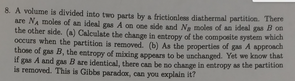 Solved A volume is divided into two parts by a frictionless | Chegg.com