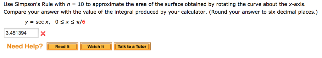 Solved Use Simpson's Rule with n = 10 to approximate the | Chegg.com