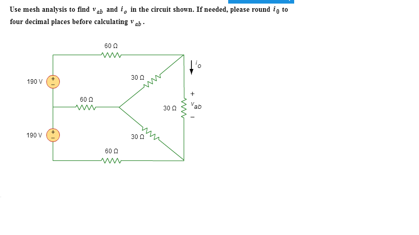 Solved Use mesh analysis to find vab and i0 in The circuit | Chegg.com