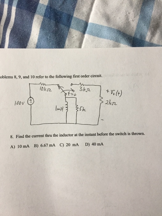 Solved Find the current thru the inductor at the instant | Chegg.com