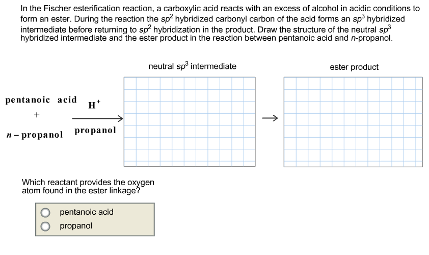 Solved In the Fischer esterification reaction, a carboxylic | Chegg.com