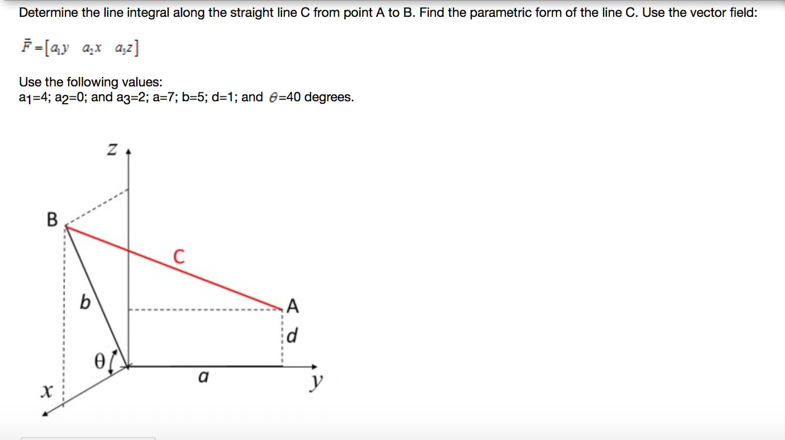Solved Determine the line integral along the straight line C | Chegg.com