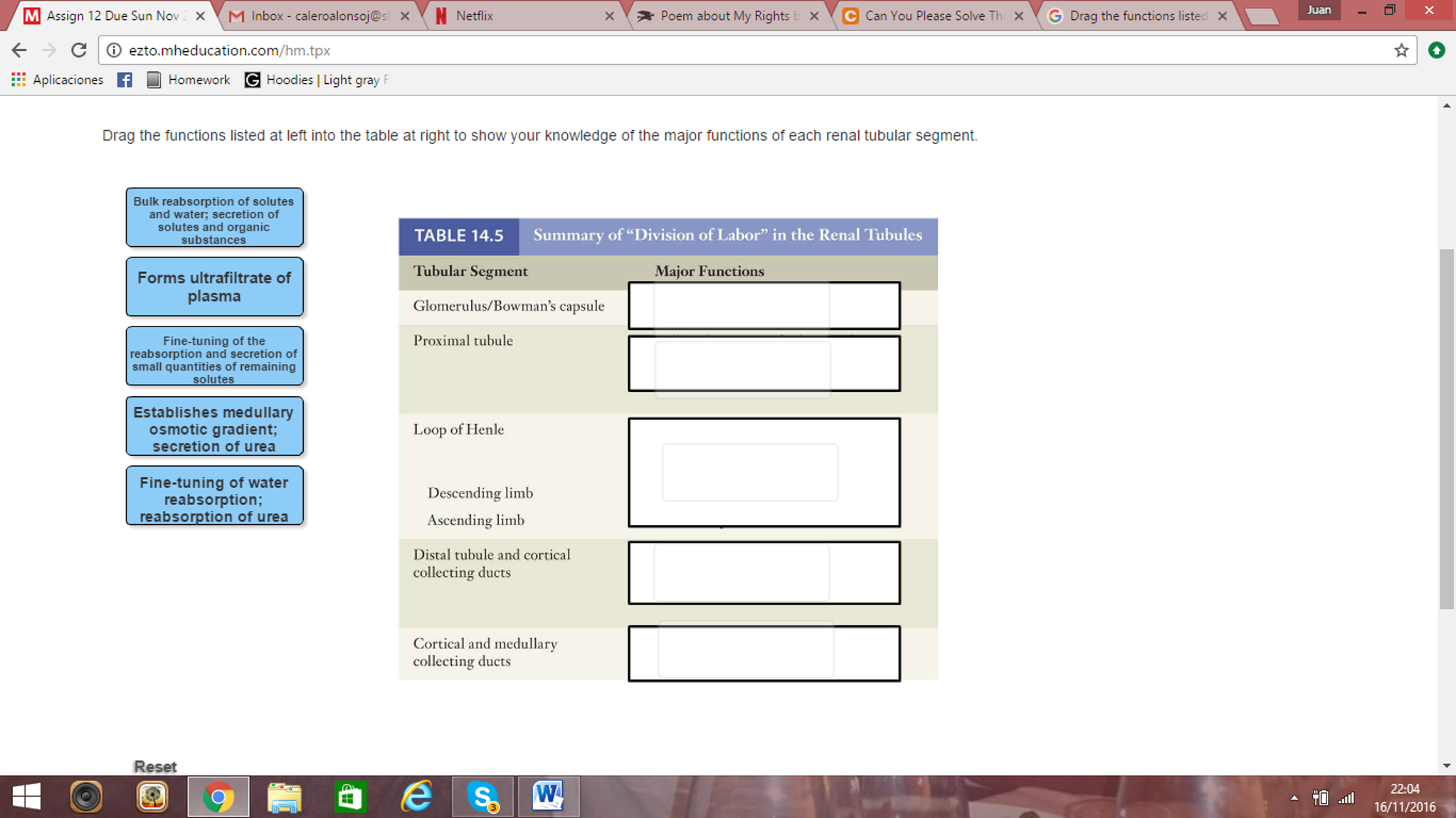 Solved Drag the functions listed at left into the table at | Chegg.com