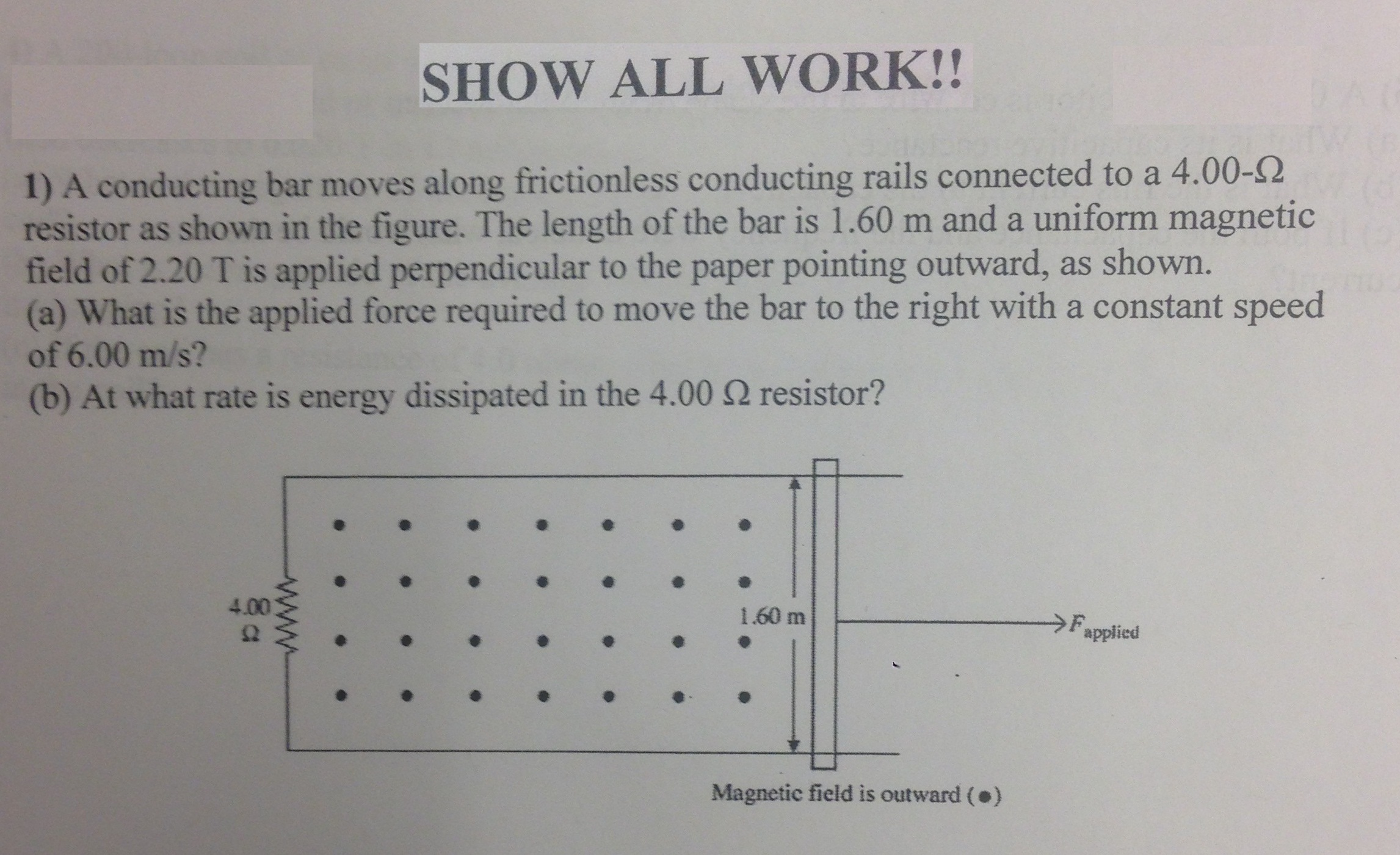 Solved A conducting bar moves along frictionless conducting | Chegg.com