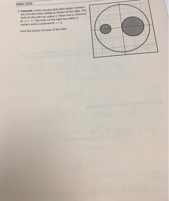 Solved Centroid. A thin circular disk with radius 5 meters | Chegg.com