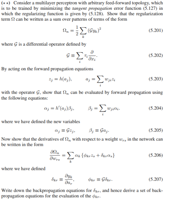 Solved (*) Consider a multilayer perceptron with arbitrary | Chegg.com