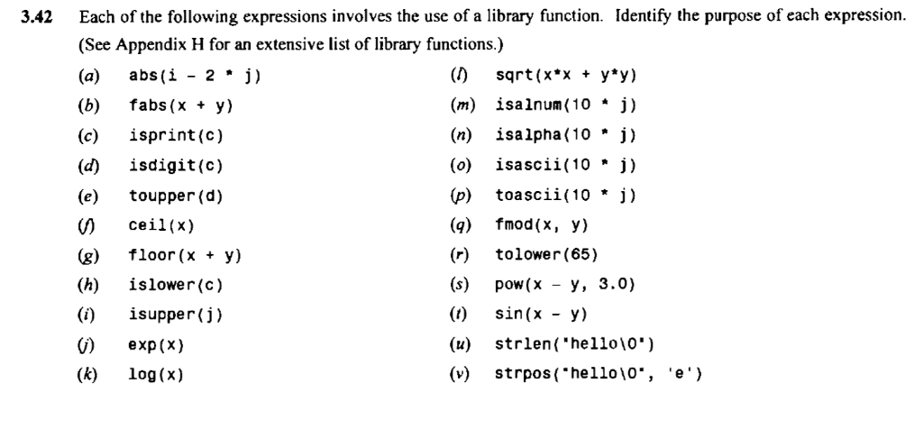 Solved Each of the following expressions involves the use of | Chegg.com