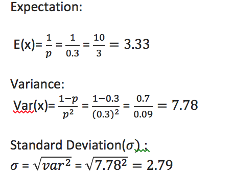 Solved 1.Given X from geometric distribution with p=0.3. | Chegg.com