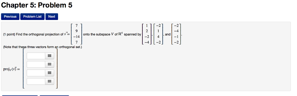 Solved Chapter 5: Problem 5 Previous Problem List Next -4 (1 | Chegg.com