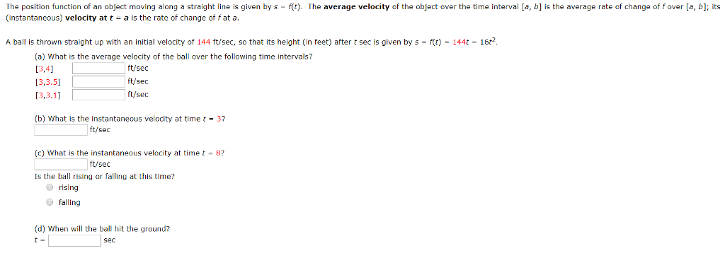 Solved The Position Function Of An Object Moving Along A