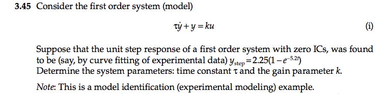 Solved 3.45 Consider the first order system (model) ty + y = | Chegg.com