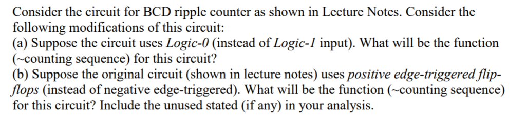 Solved Consider the circuit for BCD ripple counter as shown | Chegg.com