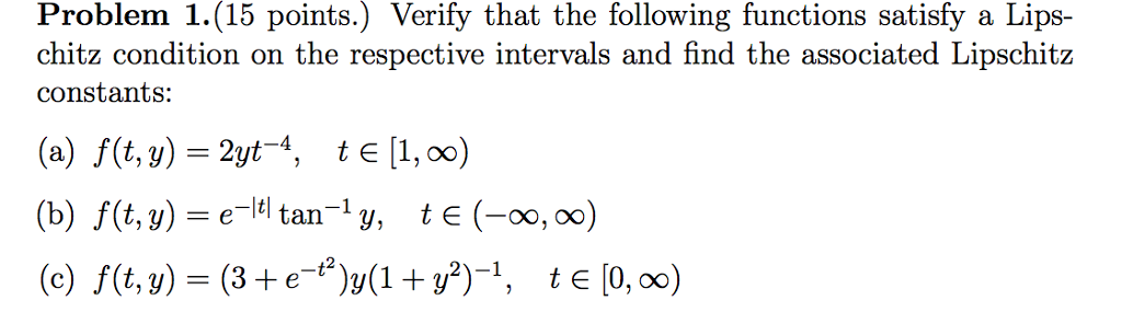 Solved Verify that the following functions satisfy a Lips- | Chegg.com