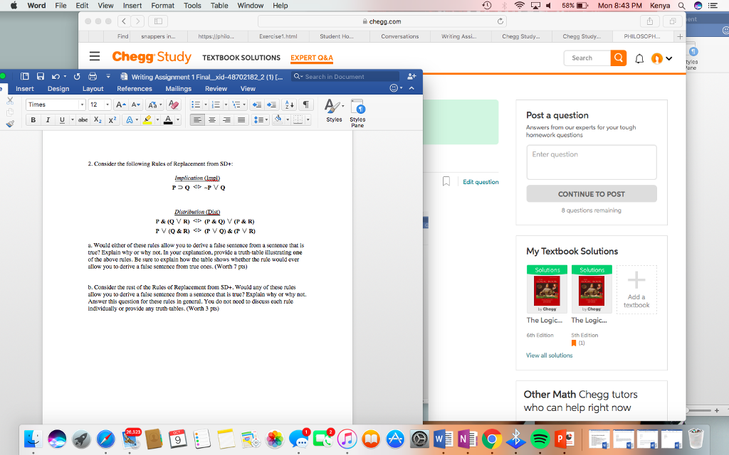 Word File Edit View Insert Format Tools Table Window | Chegg.com