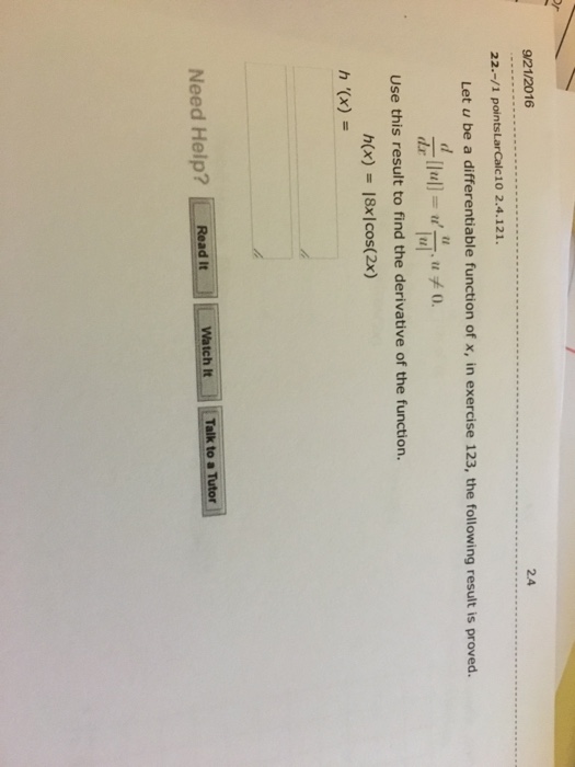 Solved Let u be a differentiable function of x, in exercise | Chegg.com