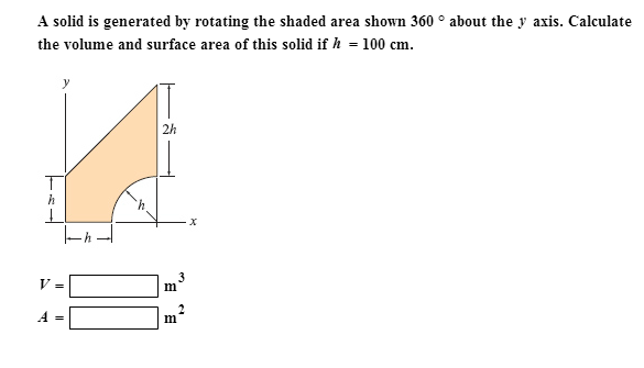 Solved A solid is generated by rotating the shaded area | Chegg.com
