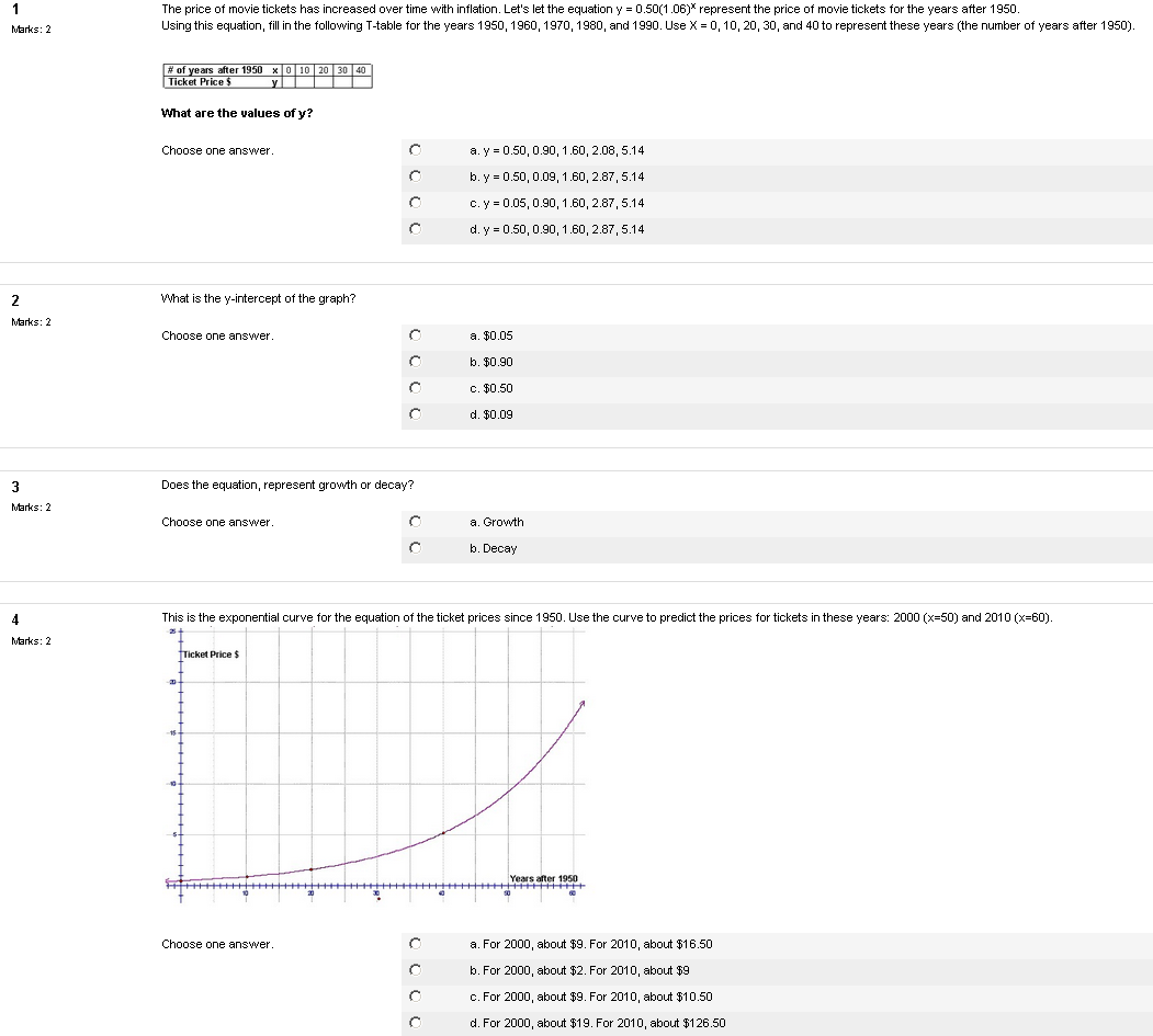 Solved The price of movie tickets has increased over time | Chegg.com