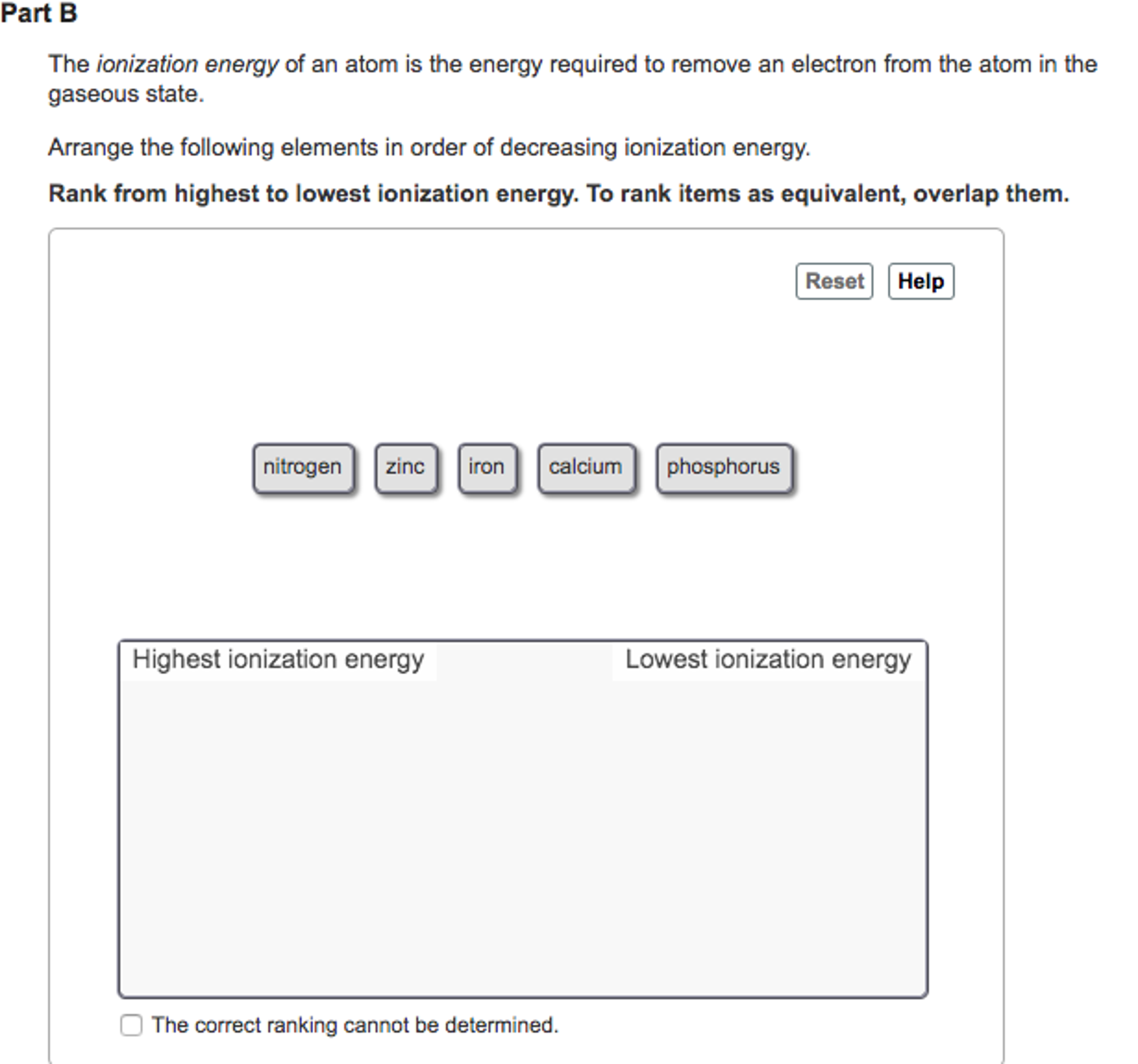 Solved The ionization energy of an atom is the energy | Chegg.com