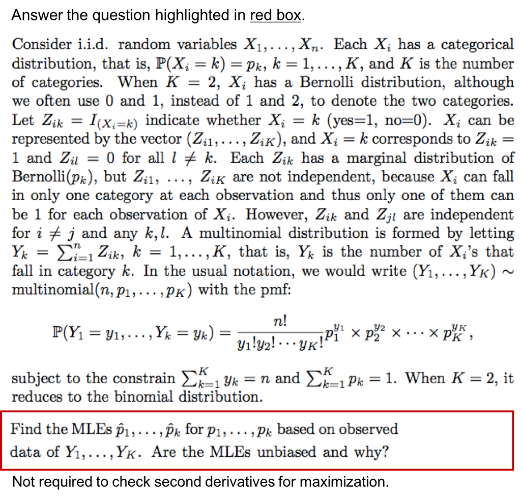 Solved Consider i.i.d. random variables X1,... , Xn. Each X, | Chegg.com