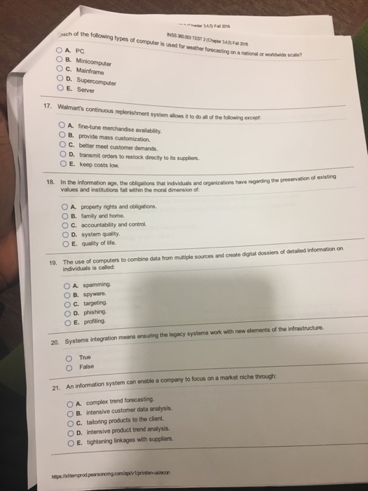 Solved Walmart's continuous replenishment system allows it | Chegg.com