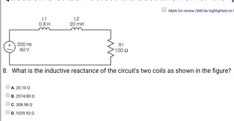 Solved What is the inductive reactance of the circuit's | Chegg.com