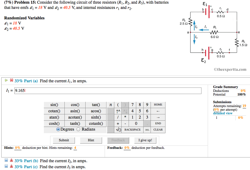 Solved Consider the following circuit of three resistors | Chegg.com