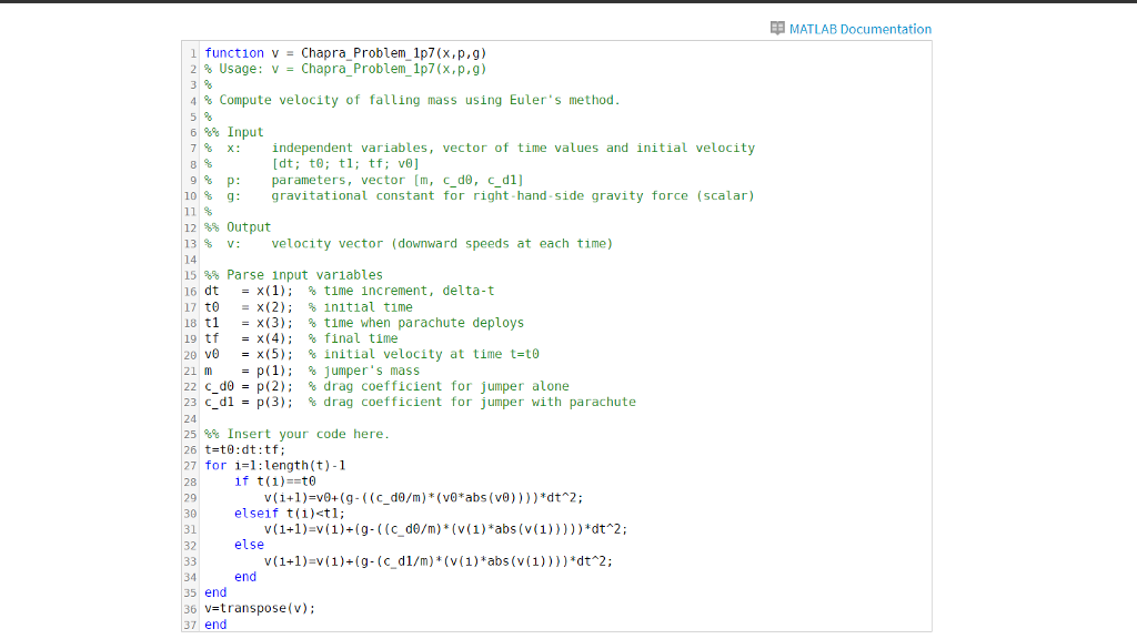 Solved Chapra Problem 1.7. For the second-order drag model | Chegg.com Solved Chapra Problem 1.7. For the second-order drag model | Chegg.com