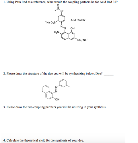 Solved 1. Using Para Red as a reference, what would the | Chegg.com