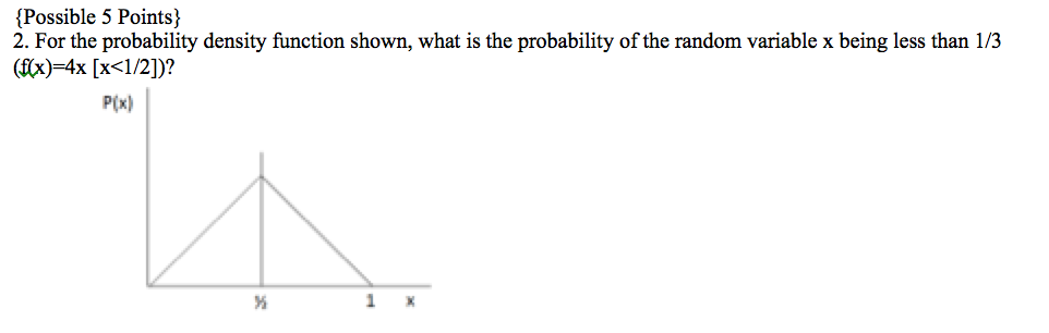 Solved For the probability density function shown, what is | Chegg.com