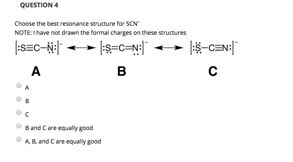 Solved QUESTION 1 Which of the resonance structures drawn | Chegg.com