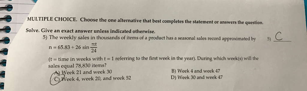 Solved Solve. Give an exact answer unless indicated | Chegg.com