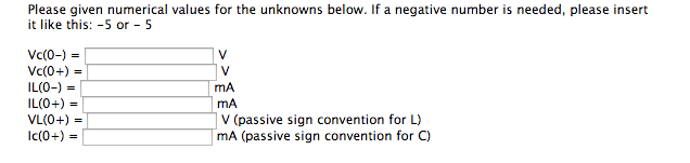 Solved Please given numerical values for the unknowns below. | Chegg.com