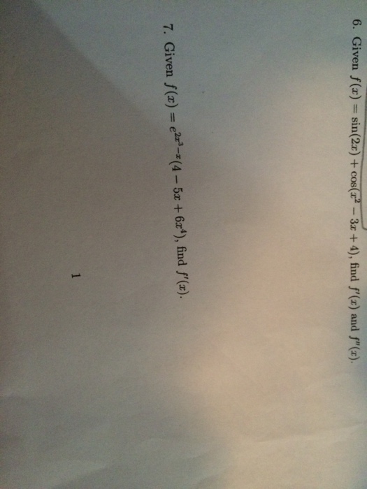 Solved Given f(x) = sin(2x) + cos(x^2 - 3x + 4), find f'(x) | Chegg.com