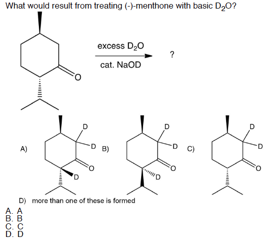 Solved What would result from treating (-)-menthone with | Chegg.com
