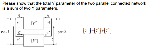 Solved Please show that the total Y parameter of the two | Chegg.com